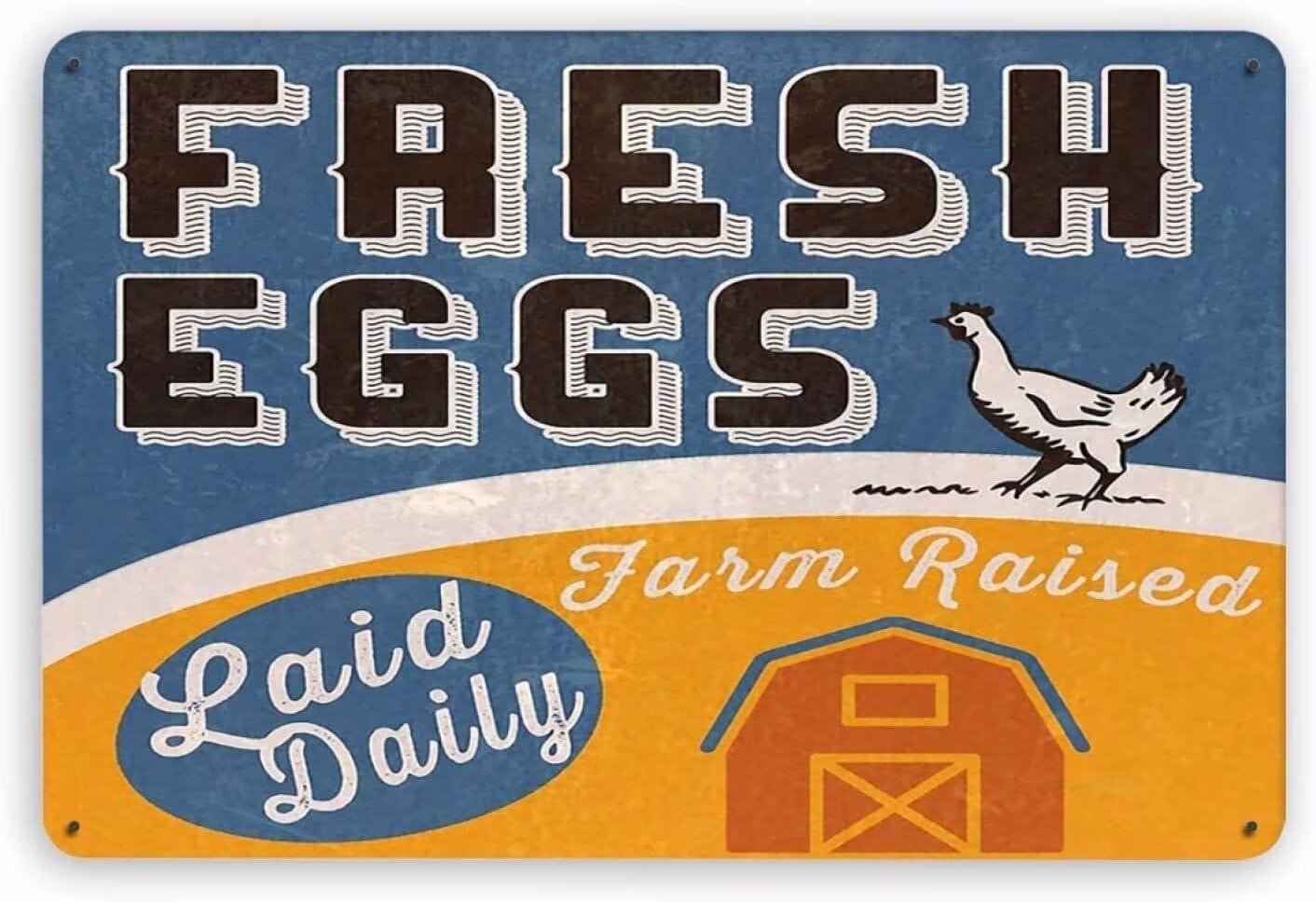 Man Cave Decor Farm Egg Metal Sign,egg For Sale Hen House Rustic ...