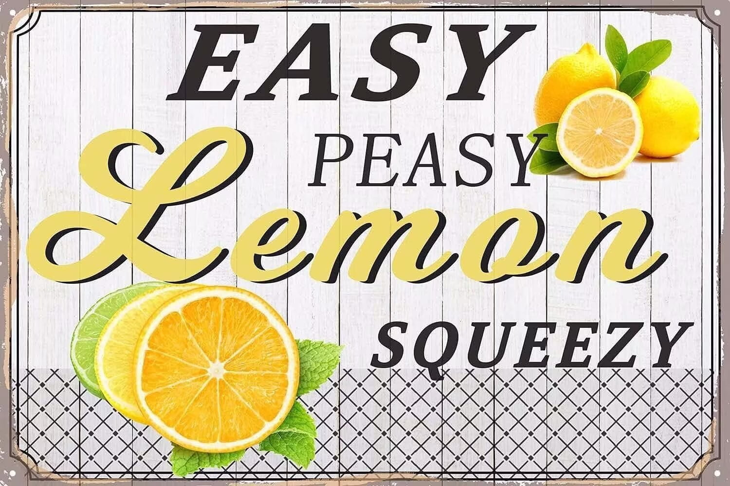 Man Cave Decor Funny Vintage Signs Easy Peasy Lemon Squeezy Plaque ...