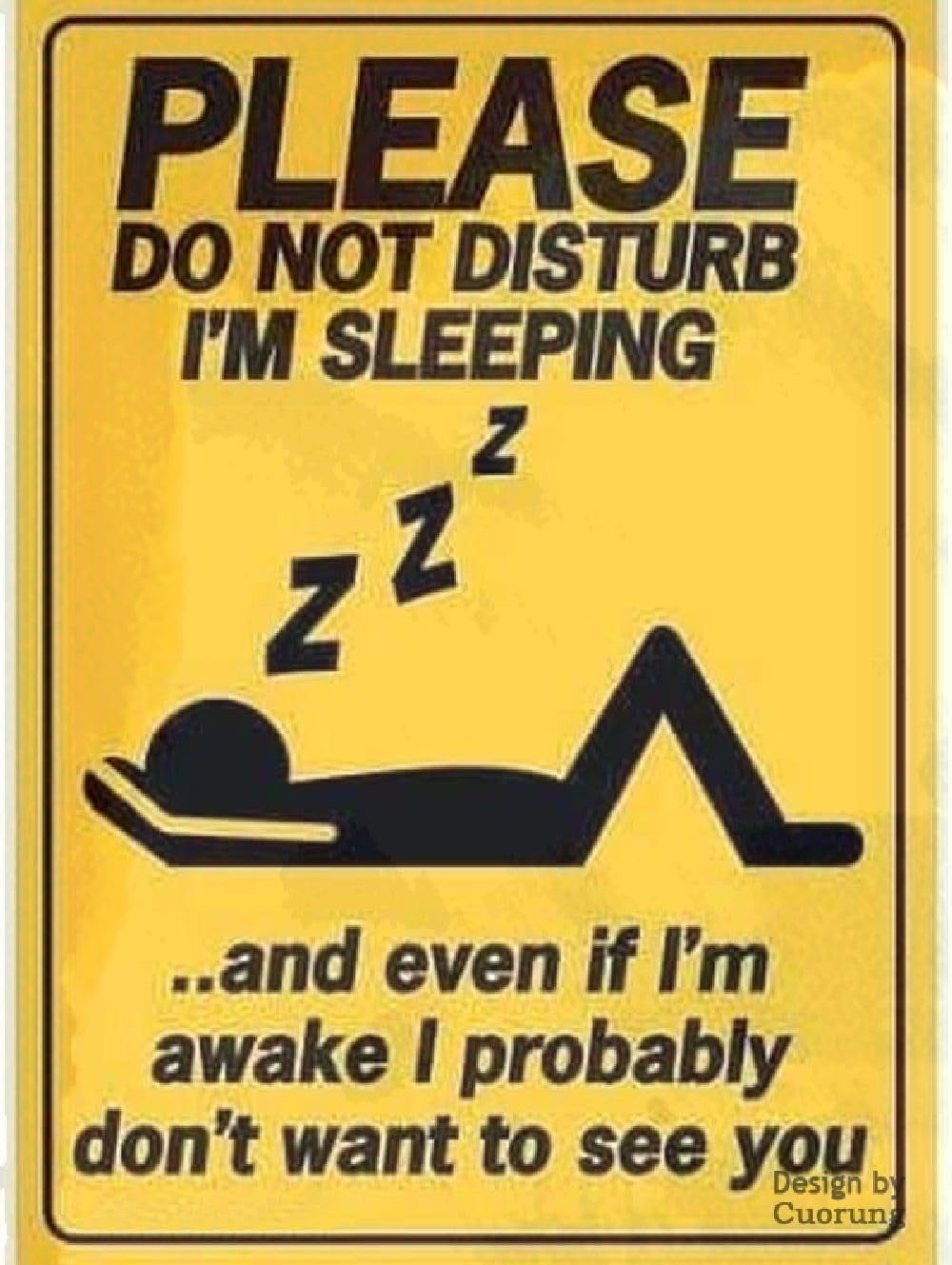 Man Cave Decor Please Do Not Disturb I'm Sleeping Tin Sign Vintage Funny Creature Iron Painting ...