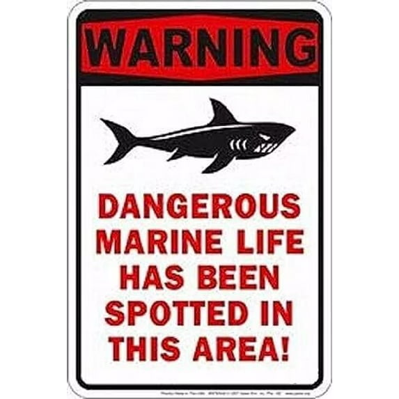 Man Cave Decor Warning Dangerous Marine Life Metal Parking Sign Tin ...