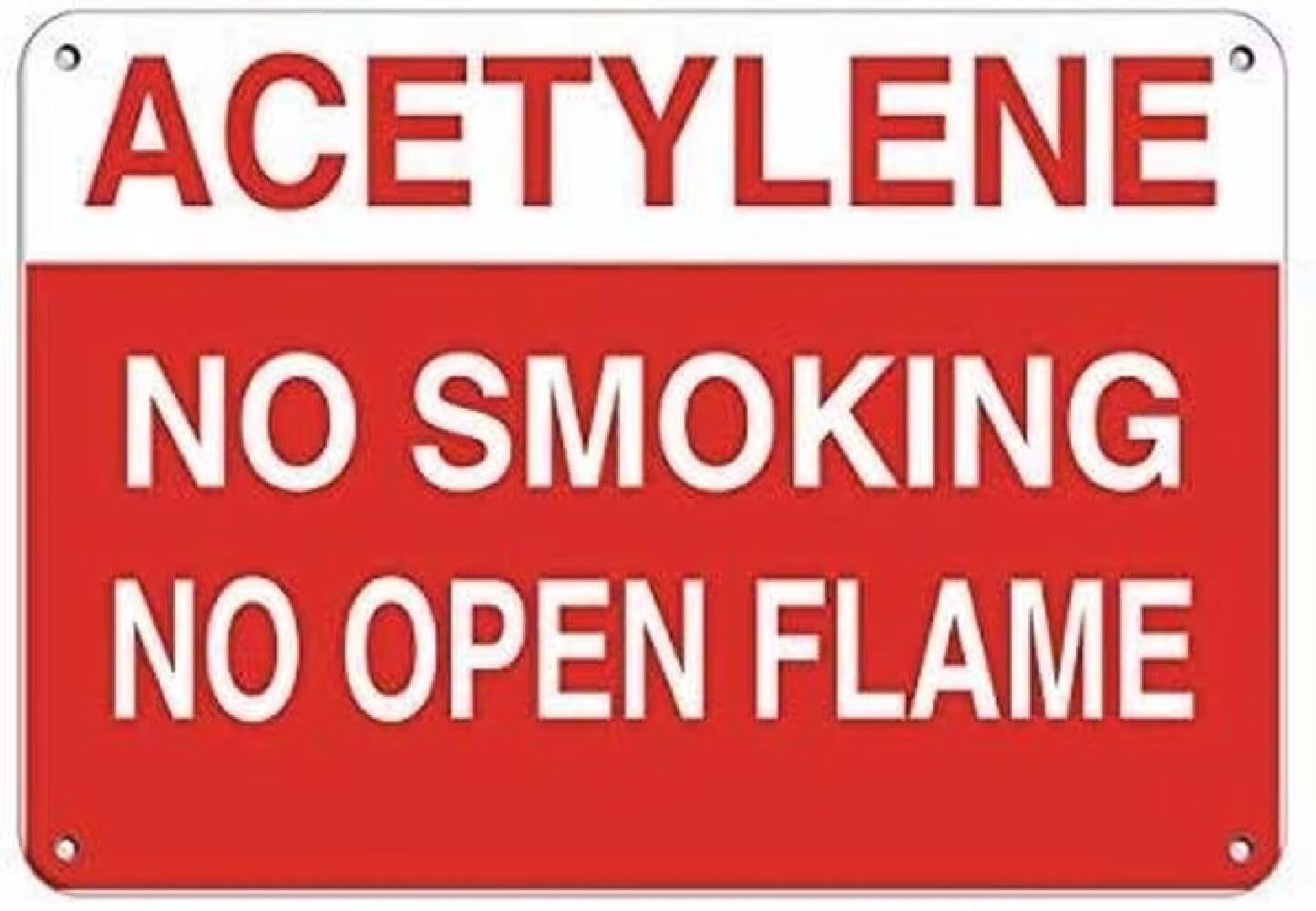 Man Cave Decor Warning Sign Acetylene No Smoking No Open Flames Hazard ...
