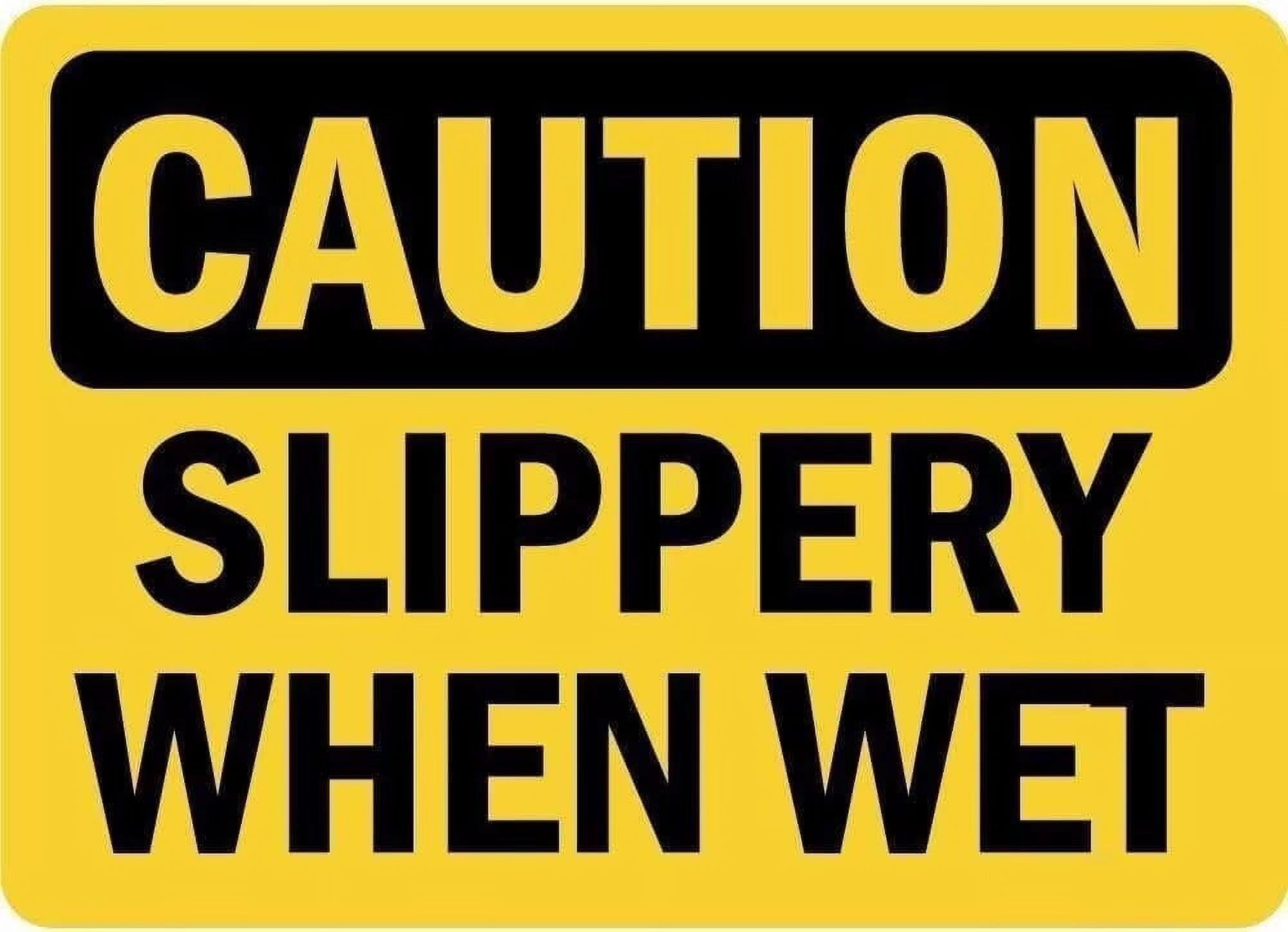 Man Cave Decor Warning Sign Caution Slippery When Wet Road Sign ...