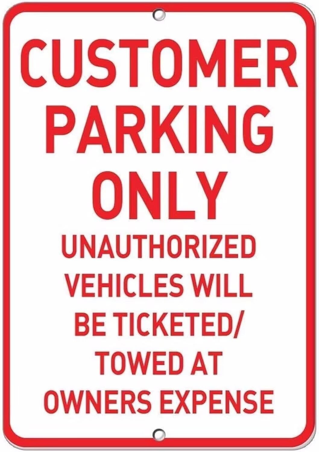 Man Cave Decor Warning Sign Customer Parking Only Unauthorized Vehicles ...