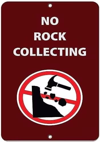 Man Cave Decor Warning Sign No Rock Collecting Activity Sign Park Signs ...