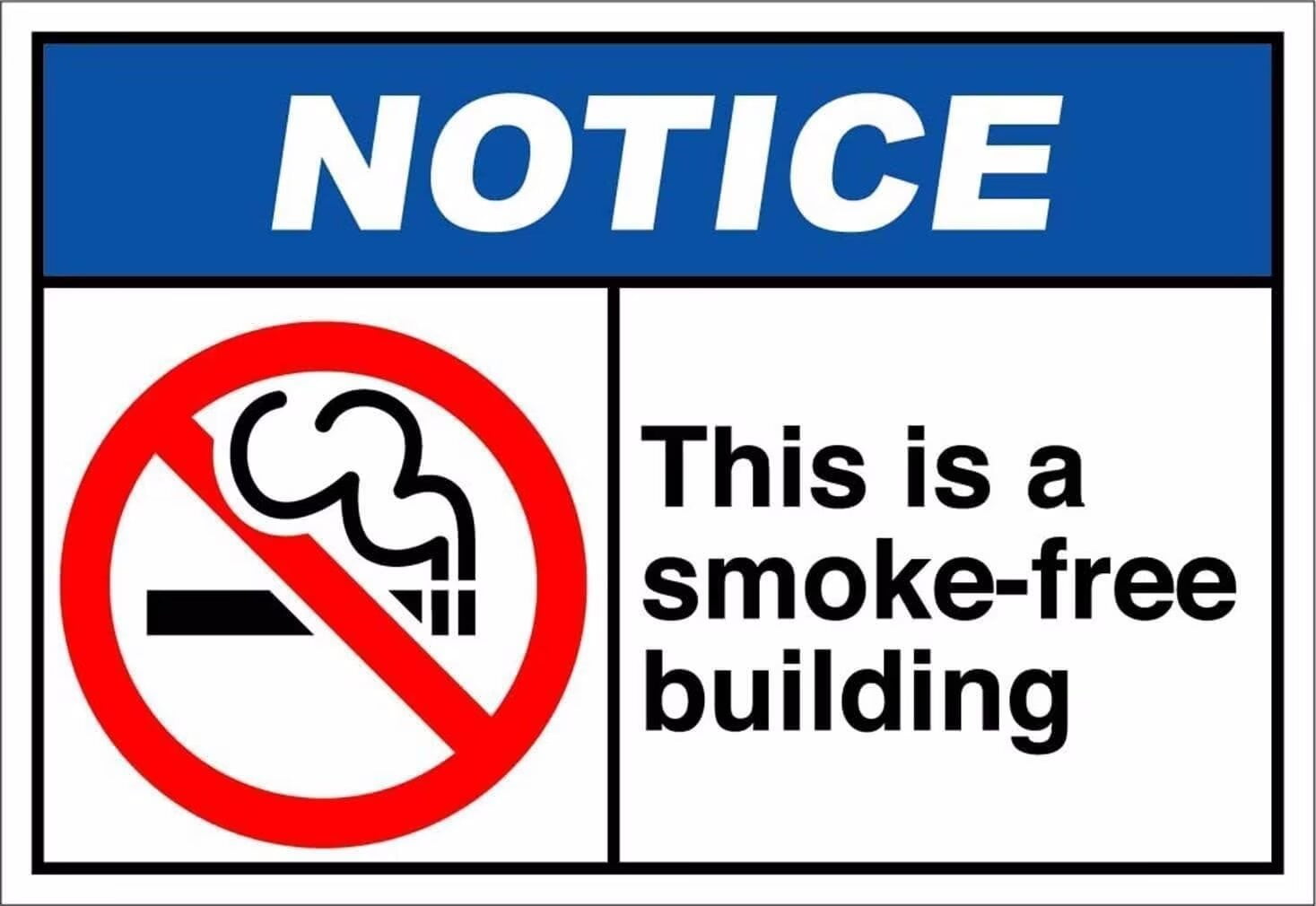 Man Cave Decor Warning Sign This Is A Smoke-free Building Notice Road ...