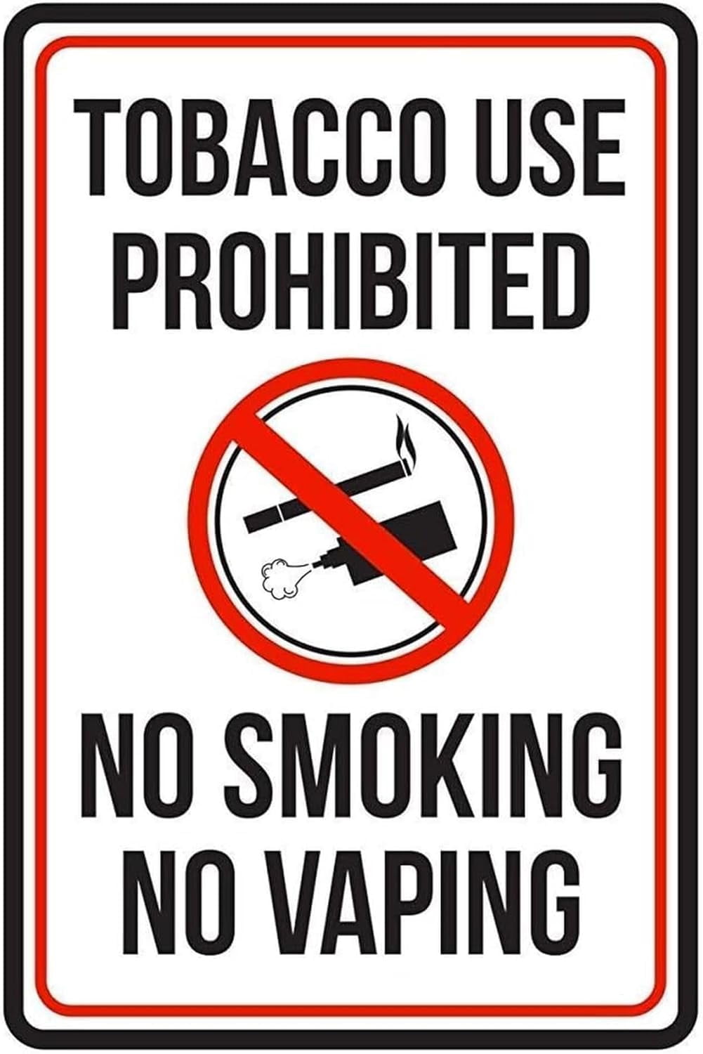 Man Cave Decor Warning Sign Tobacco Use Prohibited No Smoking No Vaping ...