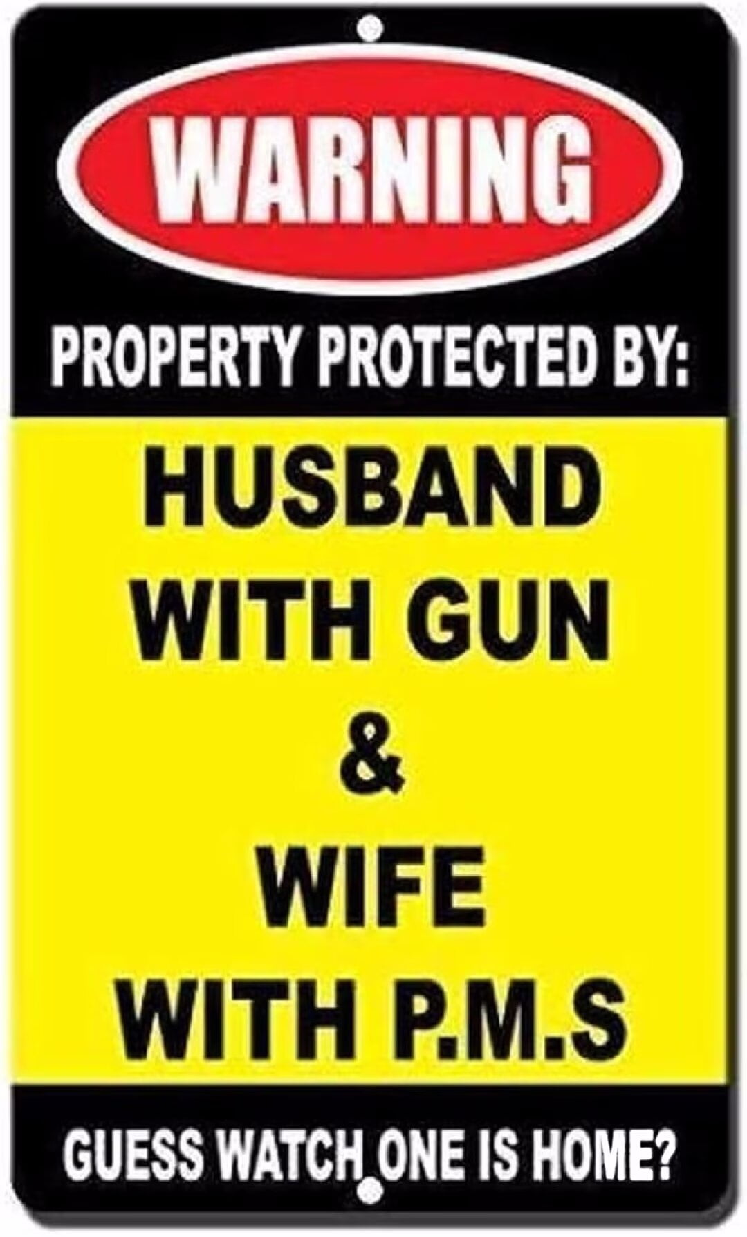 Man Cave Decor Warning Sign Warning Property Protected By Husband With ...