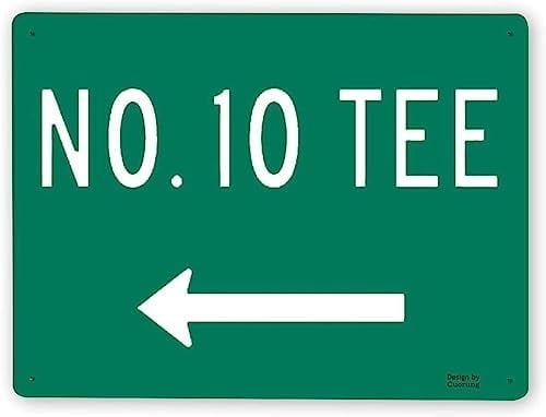 Man Cave Decor Warning Sign,directional Golf Course Sign No. 10 Tee,tin ...