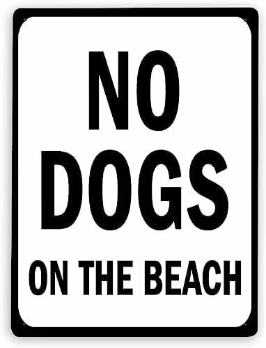Man Cave Decor Warning Sign,no Dogs Sign No Dogs On The Beach Sign,tin ...