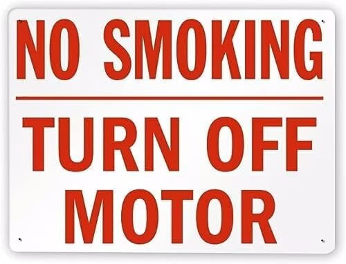 Man Cave Decor Warning Sign,no Smoking Sign Turn Off Motor,tin Painting ...