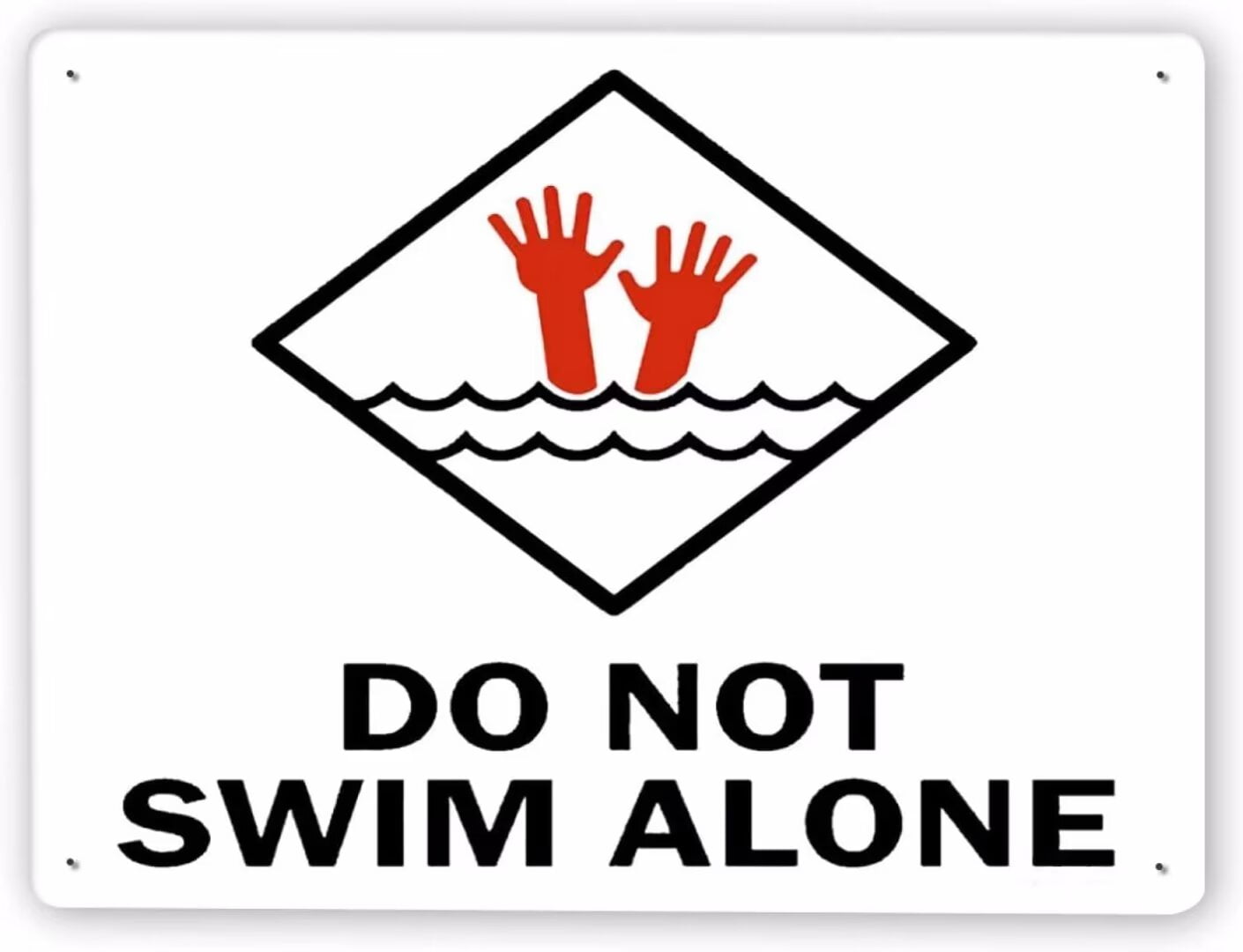Man Cave Decor Warning Sign,pool Marker Do Not Swim Alone With Person ...