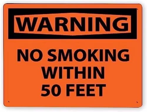 Man Cave Decor Warning Sign,warning No Smoking Within 50 Feet,traffic ...