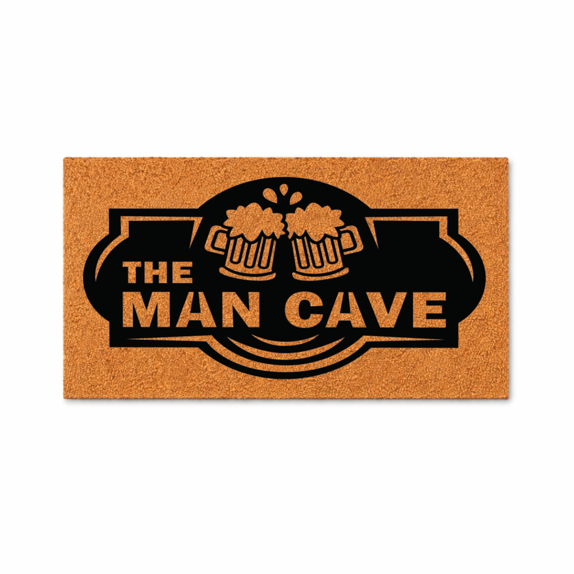The Man Cave Doormat, Beer Mugs Graphic Entryway Mat, Indoor Outdoor ...