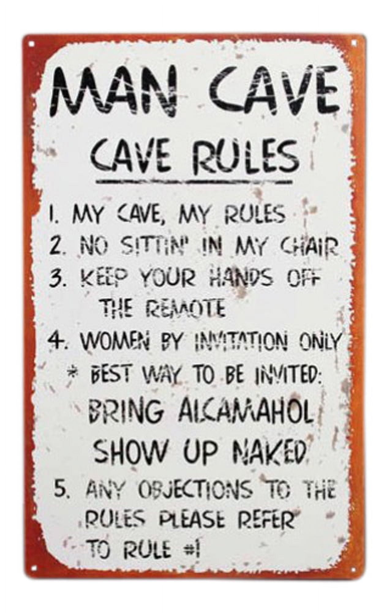 Man Cave Rules Funny Metal Sign Wall Plaque Decor - Walmart.com
