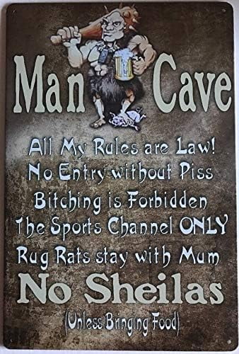 Man Cave Rules Garage Rustic Look Vintage Tin Signs Man Cave Shed
