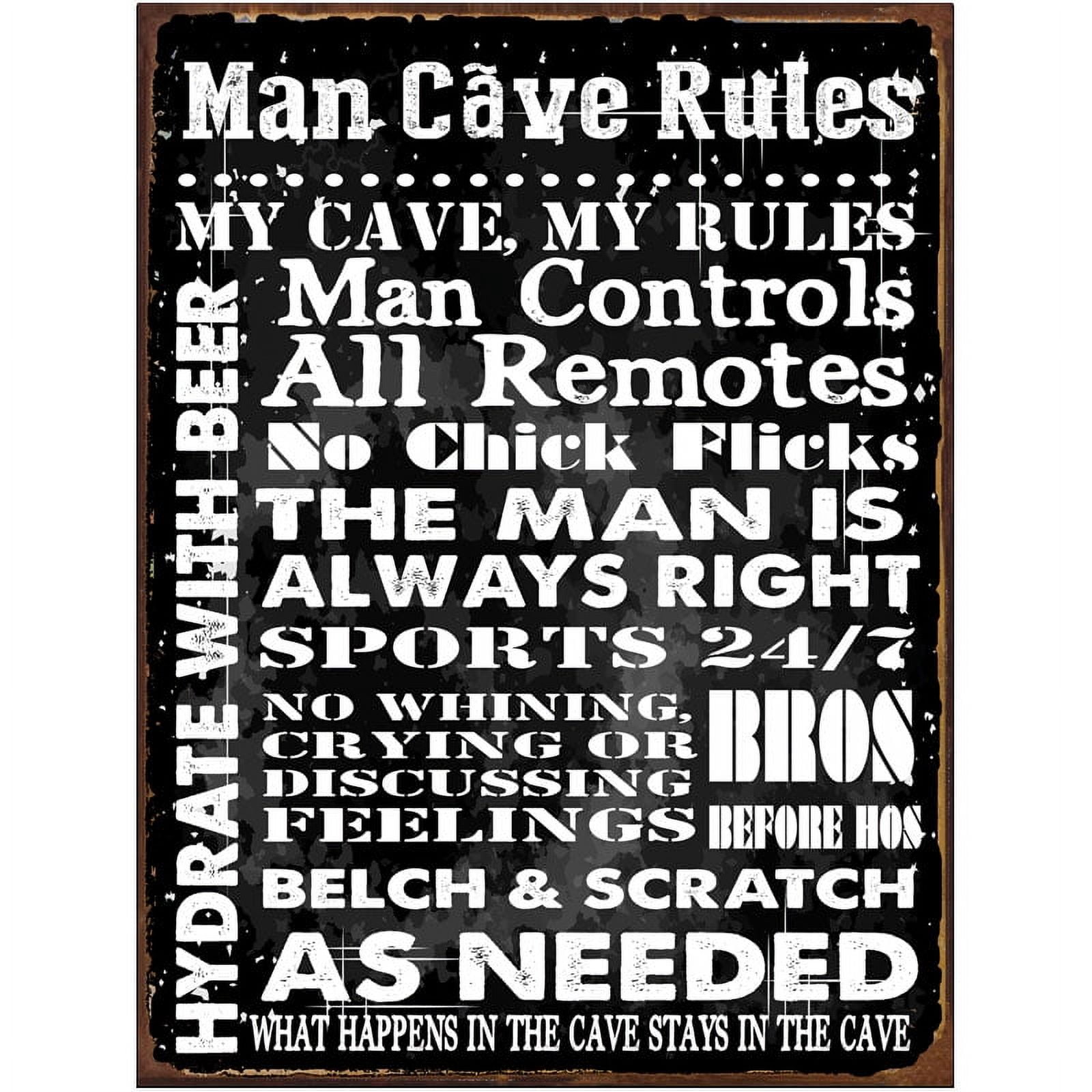 Man Cave Rules Metal Sign - Walmart.com