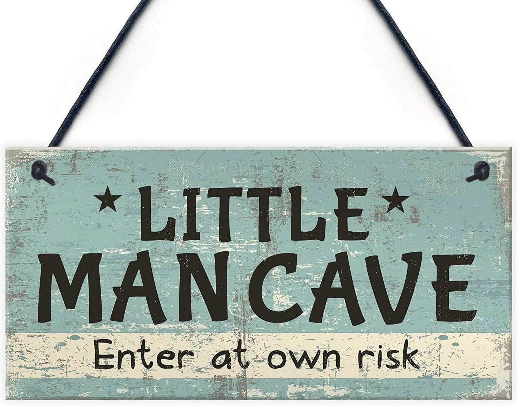 Man Cave Sign Hanging Door Bedroom Wall Plaque Shed Room Son Dad ...