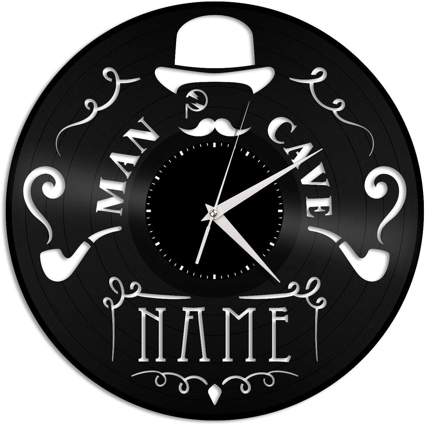 Man Cave Vinyl Wall Clock,Vinyl Record Clock Wall Art Handmade Art Home ...