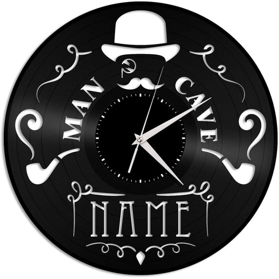 Man Cave Vinyl Wall Clock,Vinyl Record Clock Wall Art Handmade Art Home ...