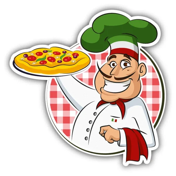 Man Chef Cook Pizza Car Sticker Phone Decal Water Bottle Stickers Car ...