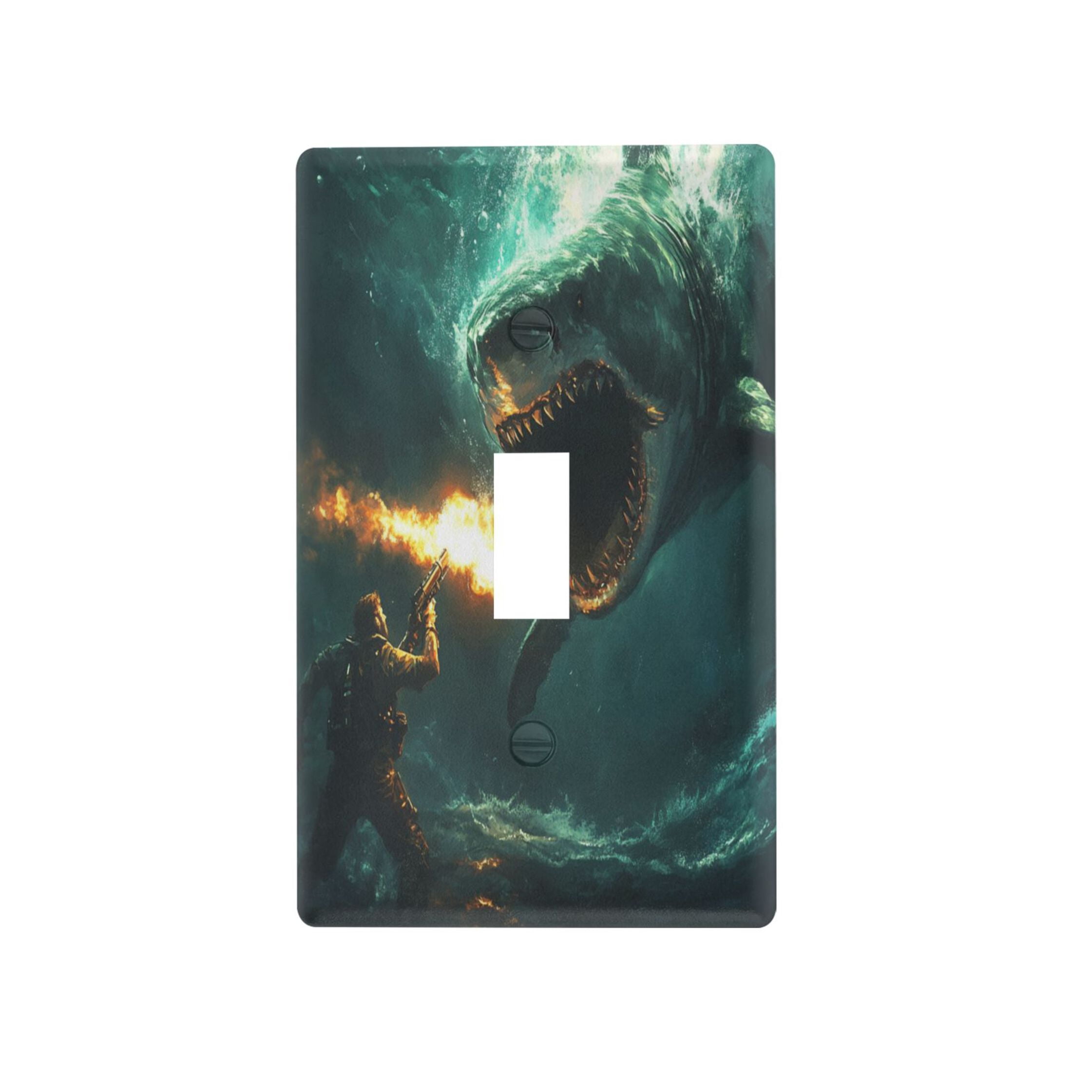 Man Fighting Shark Light Switch Cover Switch Plate Outlet Cover Plug ...