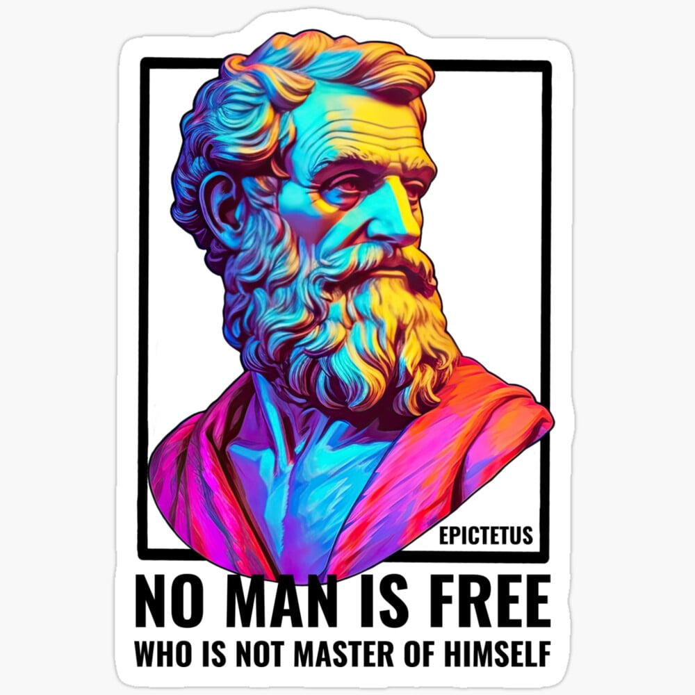 No Man Is Free Epictetus Stoicism Quote Stickerphone Decal Water Bottle ...