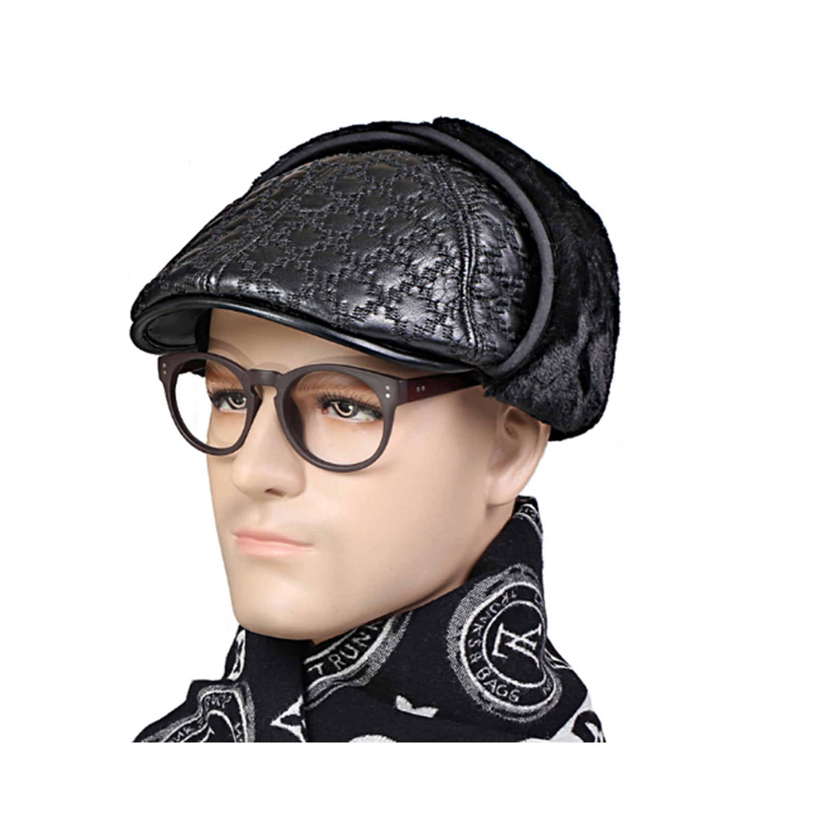 Man Genuine Leather Beret Hats Male Fashion Forward Caps Duckbill ...