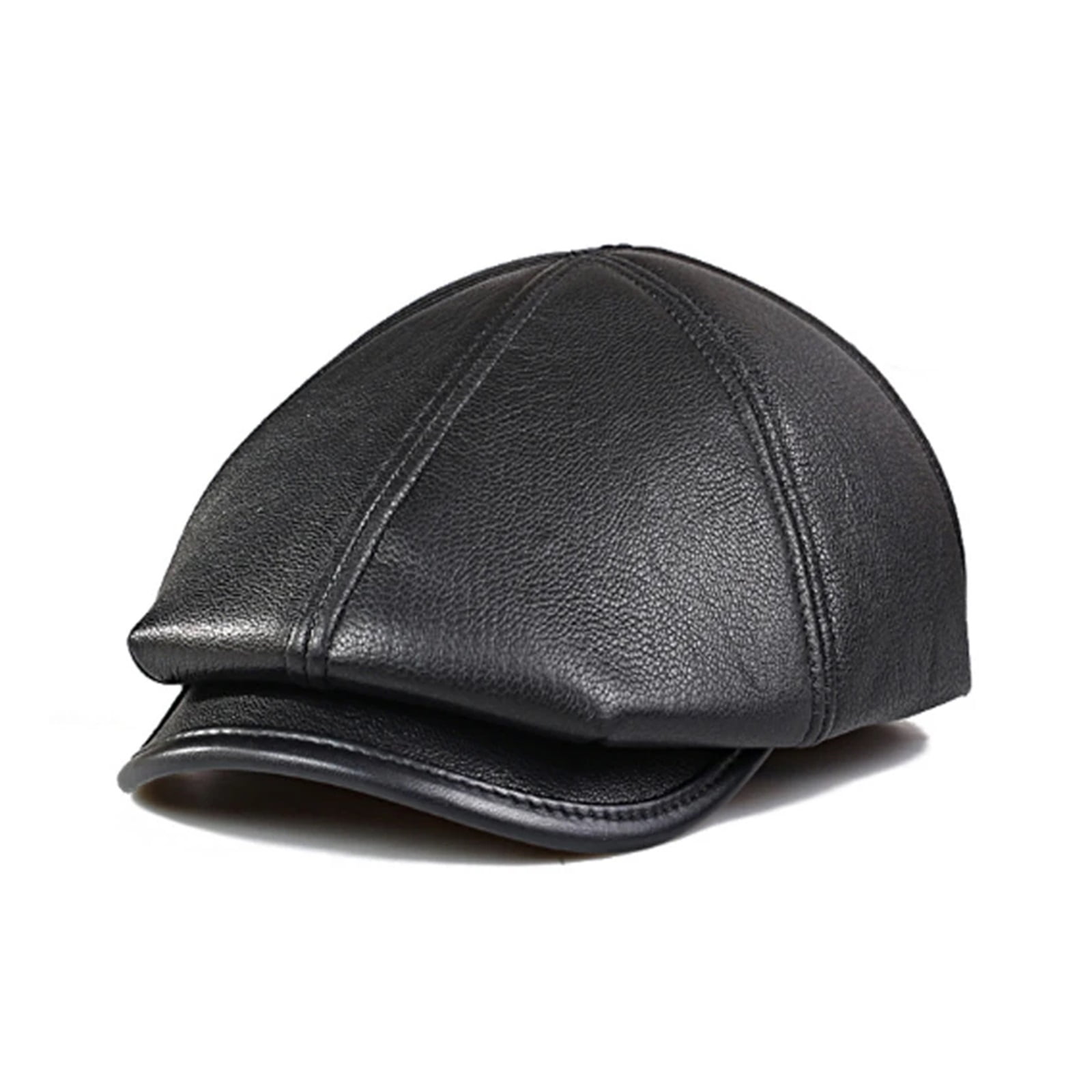 Man Genuine Leather Beret Hats Male Fashion Forward Caps Duckbill ...