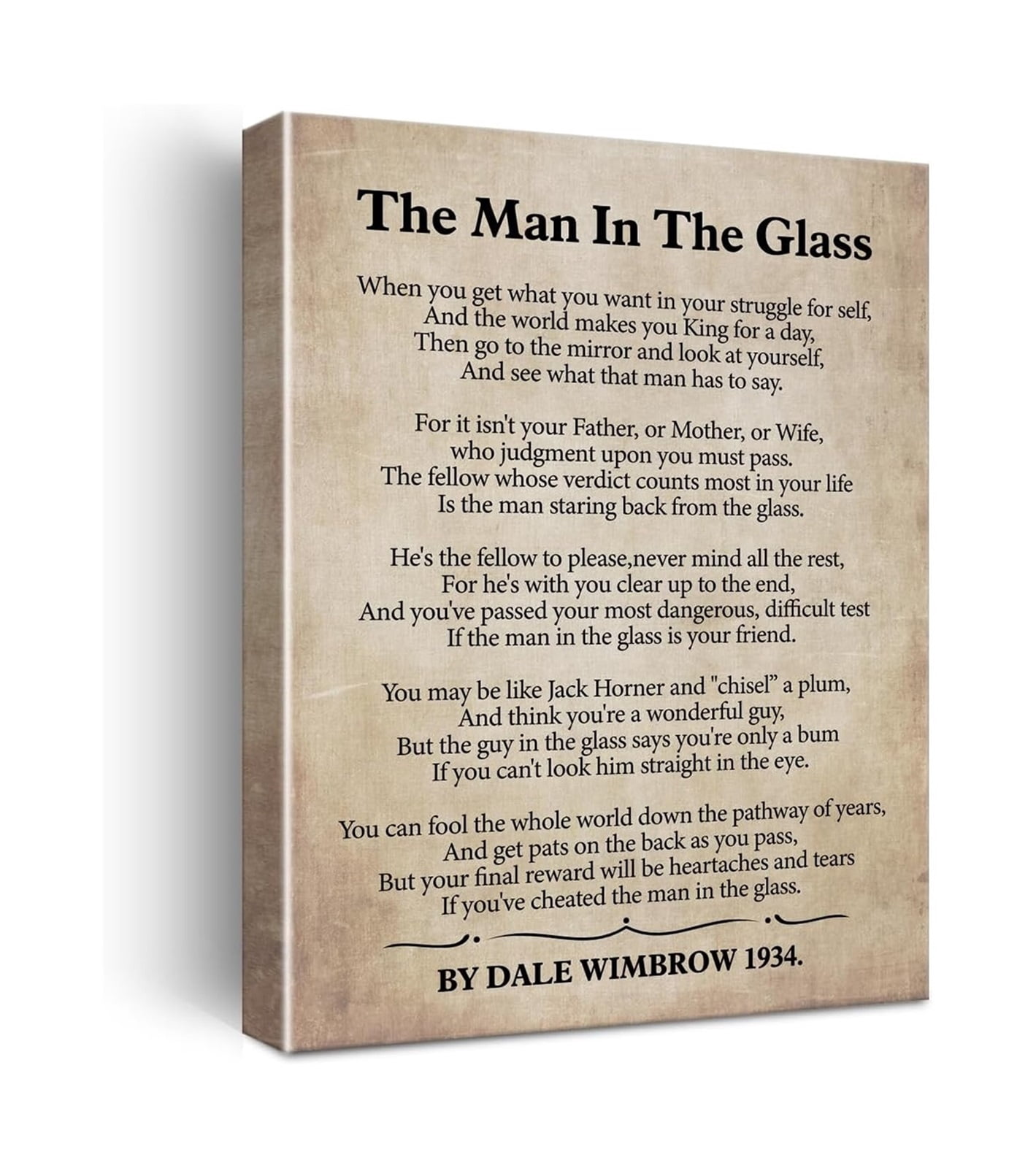 The Man in the Glass Graduation Gift, Inspirational Poem Print on ...