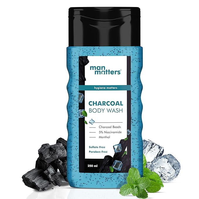 Man Matters 3 in 1 Action Charcoal & Menthol Body Wash | With Menthol ...