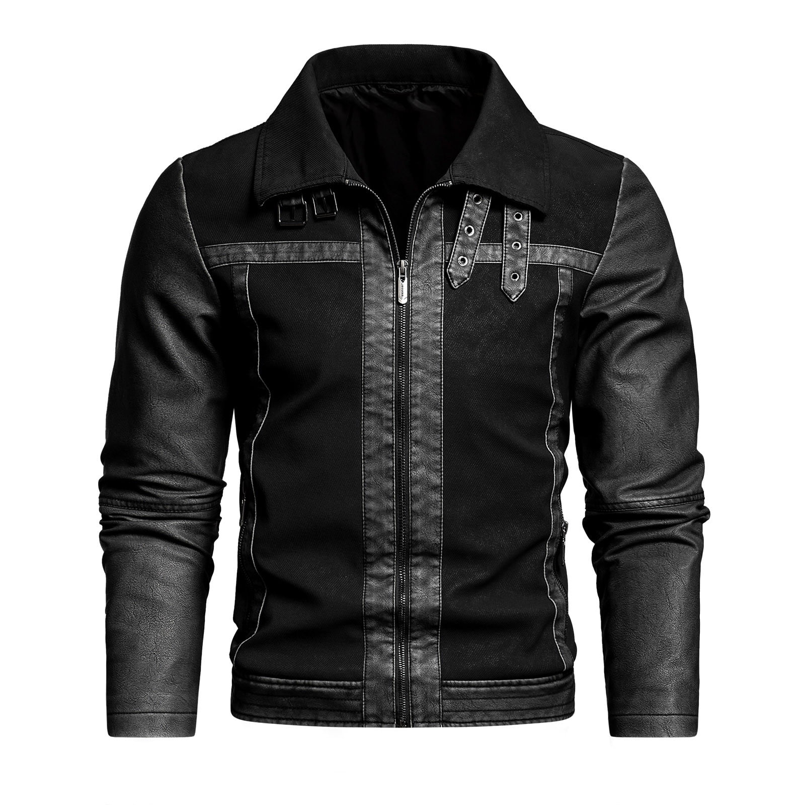 Man Military Tactical Leather Jacket Lightweight Long Sleeve Flight ...