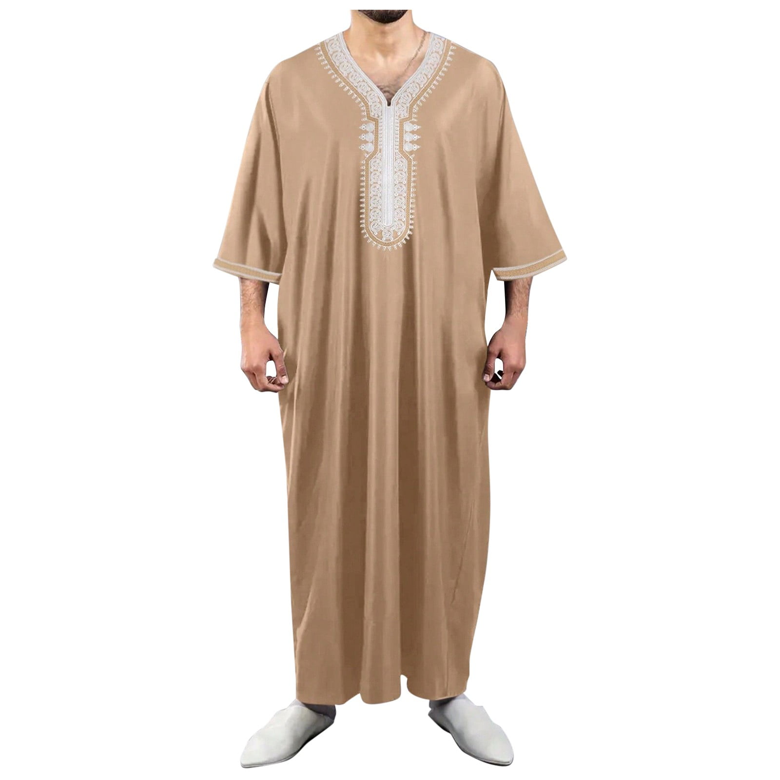 Man Muslims Robe Middle East Jubba Thobe Saudi Arab Thobe Long Sleeves ...