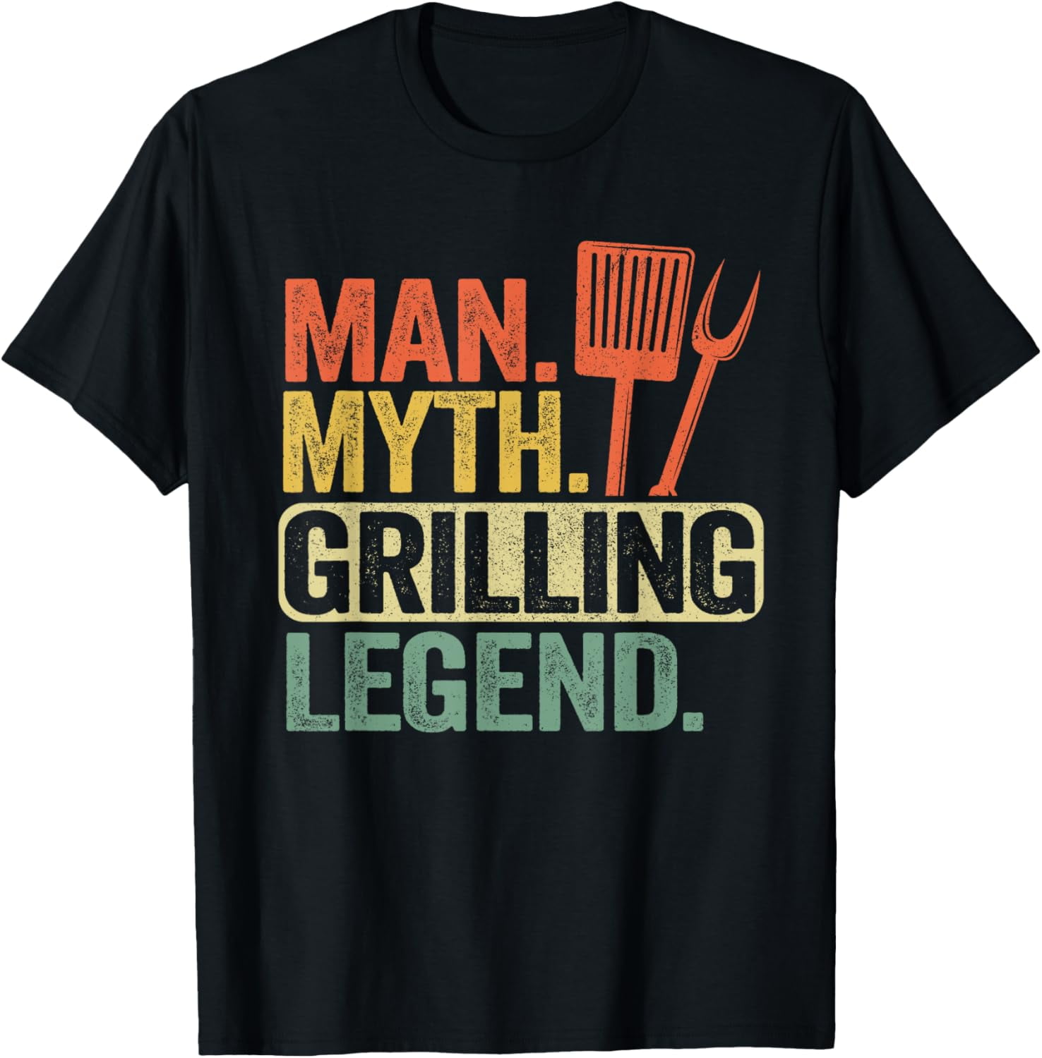 Man Myth Grilling Legend Smoking Meat Dad Grillfather BBQ T-Shirt ...