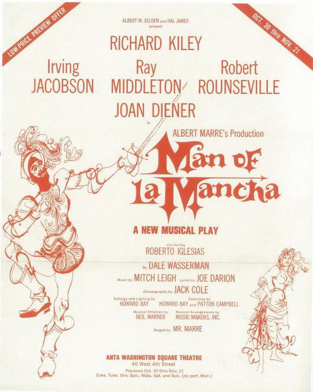 Man Of La Mancha (Broadway) - movie POSTER (Style A) (14" x 22") (1965 ...