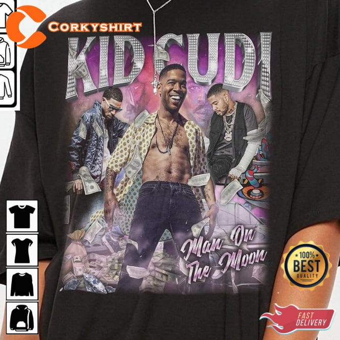 Man On The Moon Kid Cudi Rap Hiphop Rapper Unisex T-shirt - Walmart.com