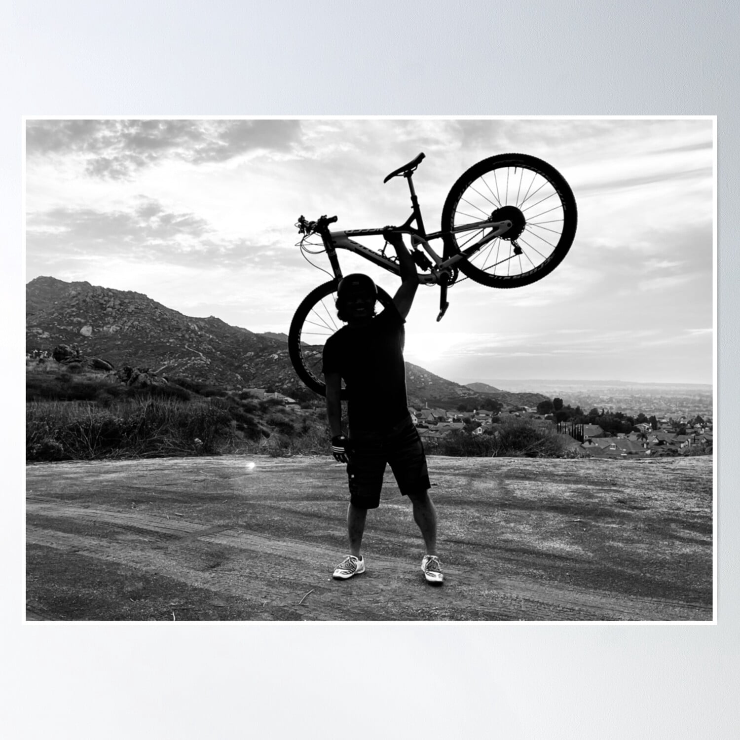Man Pick Up Mountain Bike - Mtb Lover Poster Wall Art, Modern Wall ...