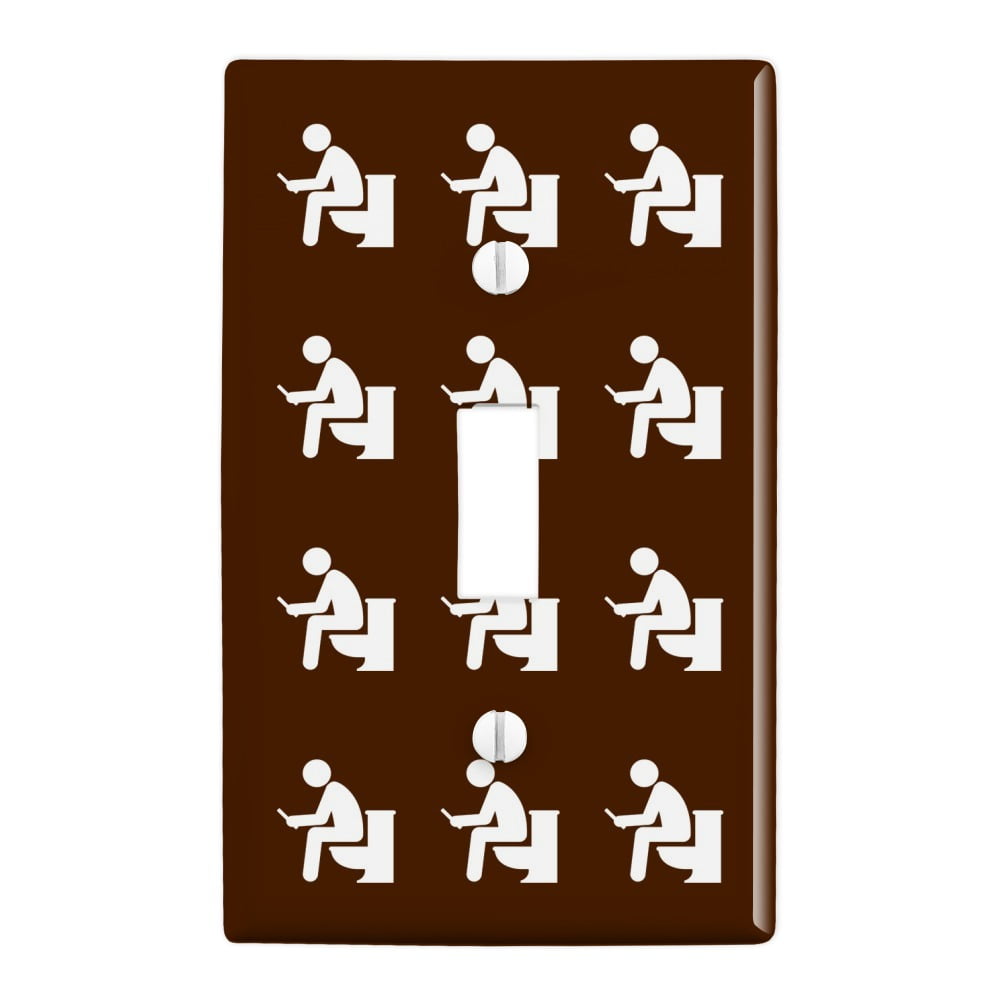 Man Pooping on Toilet Funny Plastic Wall Decor Toggle Light Switch ...