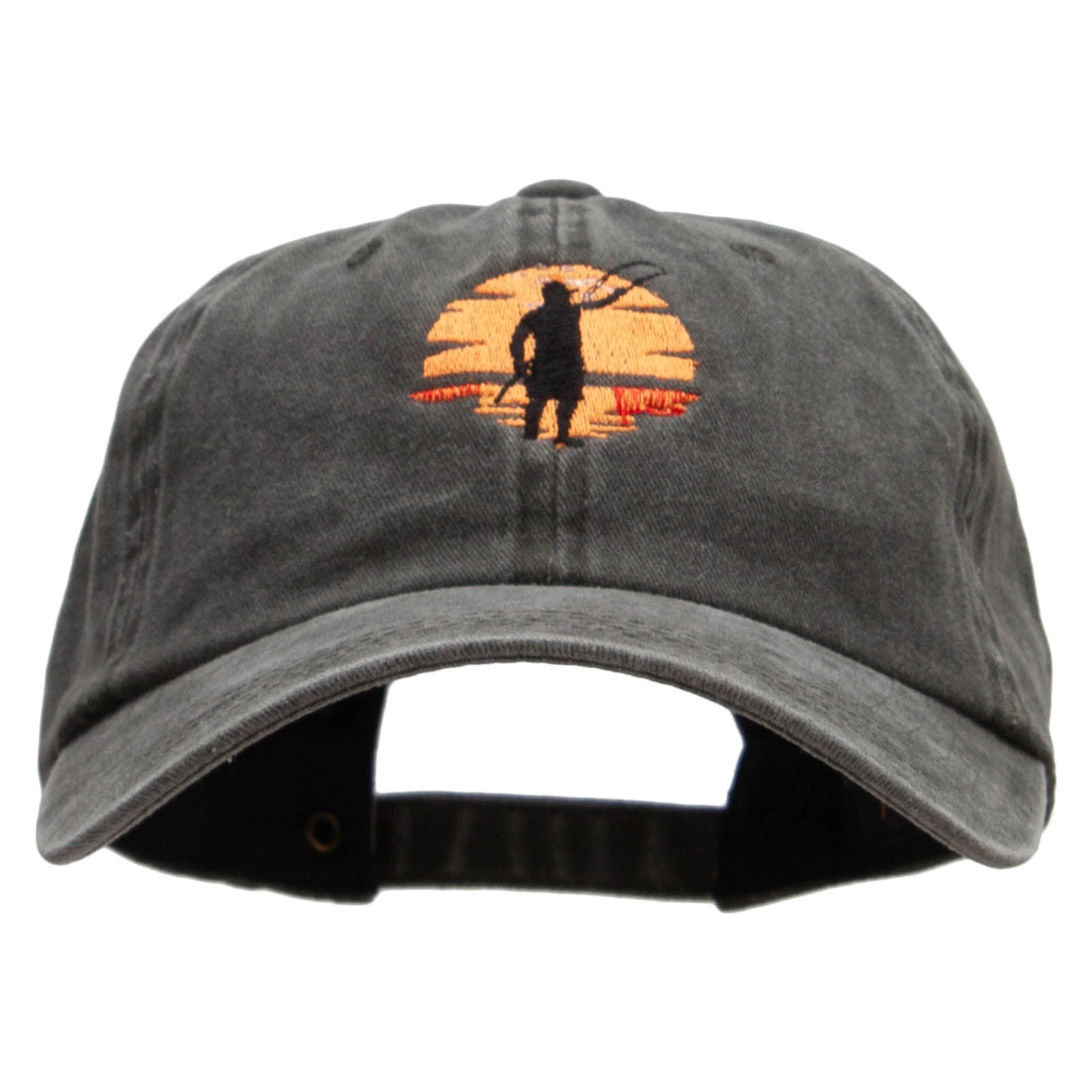 Man Sunset Fishing Embroidered Pigment Dyed Wash Cap - Dk Green OSFM ...