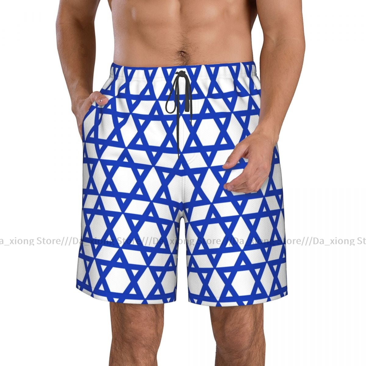 Man Swimwear Star Israel Pattern Swim Shorts Trunks Beach Board Shorts ...