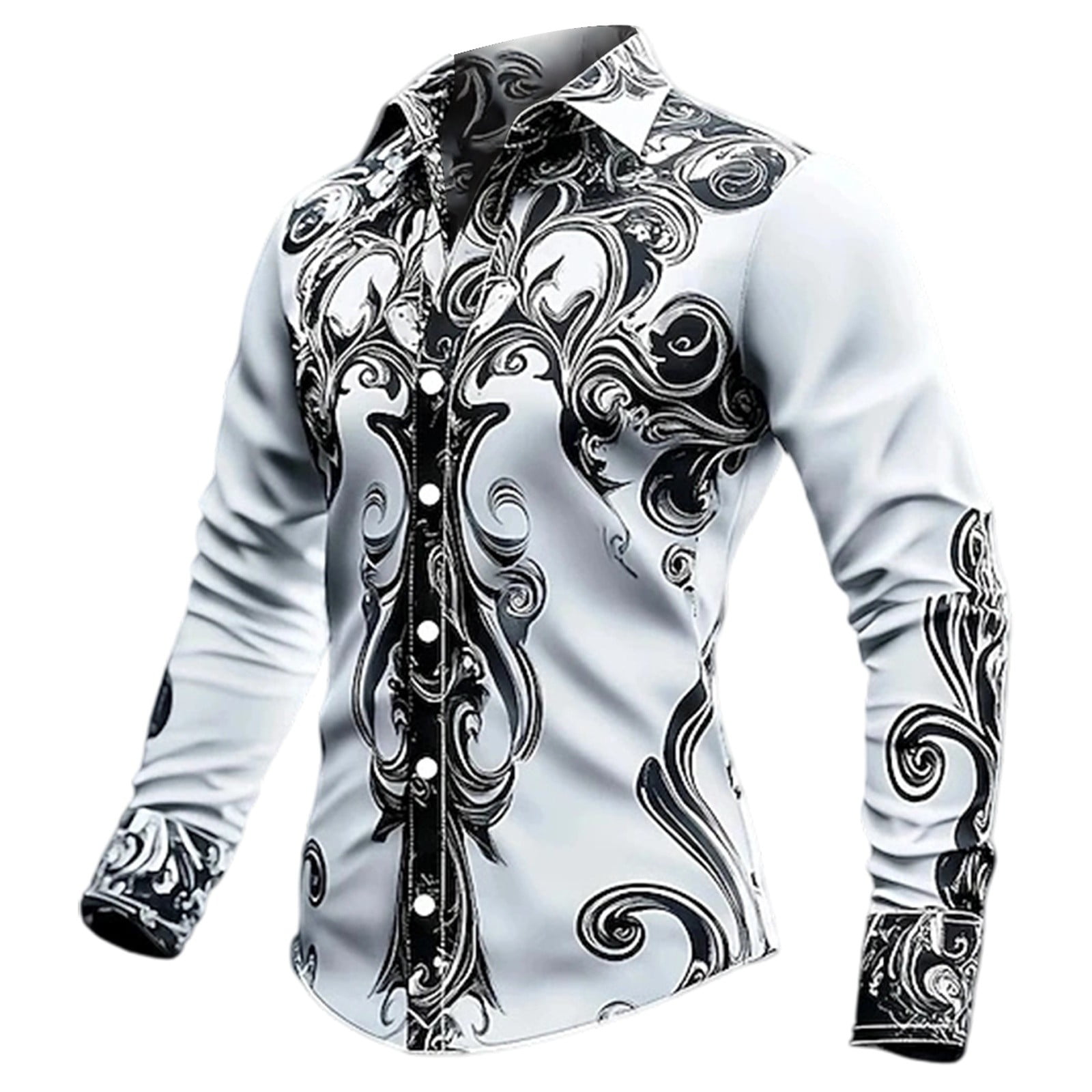 Man T-Shirts Long Sleeve Trend Classic Loose Plus Size Mens formal ...