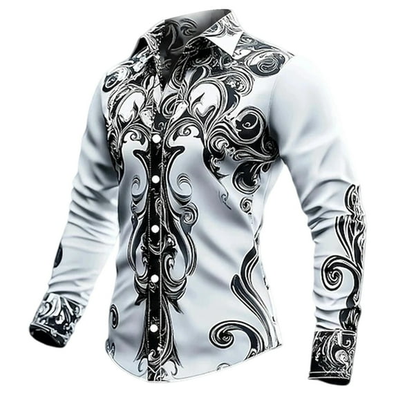 Man T-Shirts Long Sleeve Trend Classic Loose Plus Size Mens formal ...