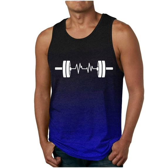 Man Vests Graphic Vest Tops for Mens Boat Neck Spandex Track Gym Brunch ...