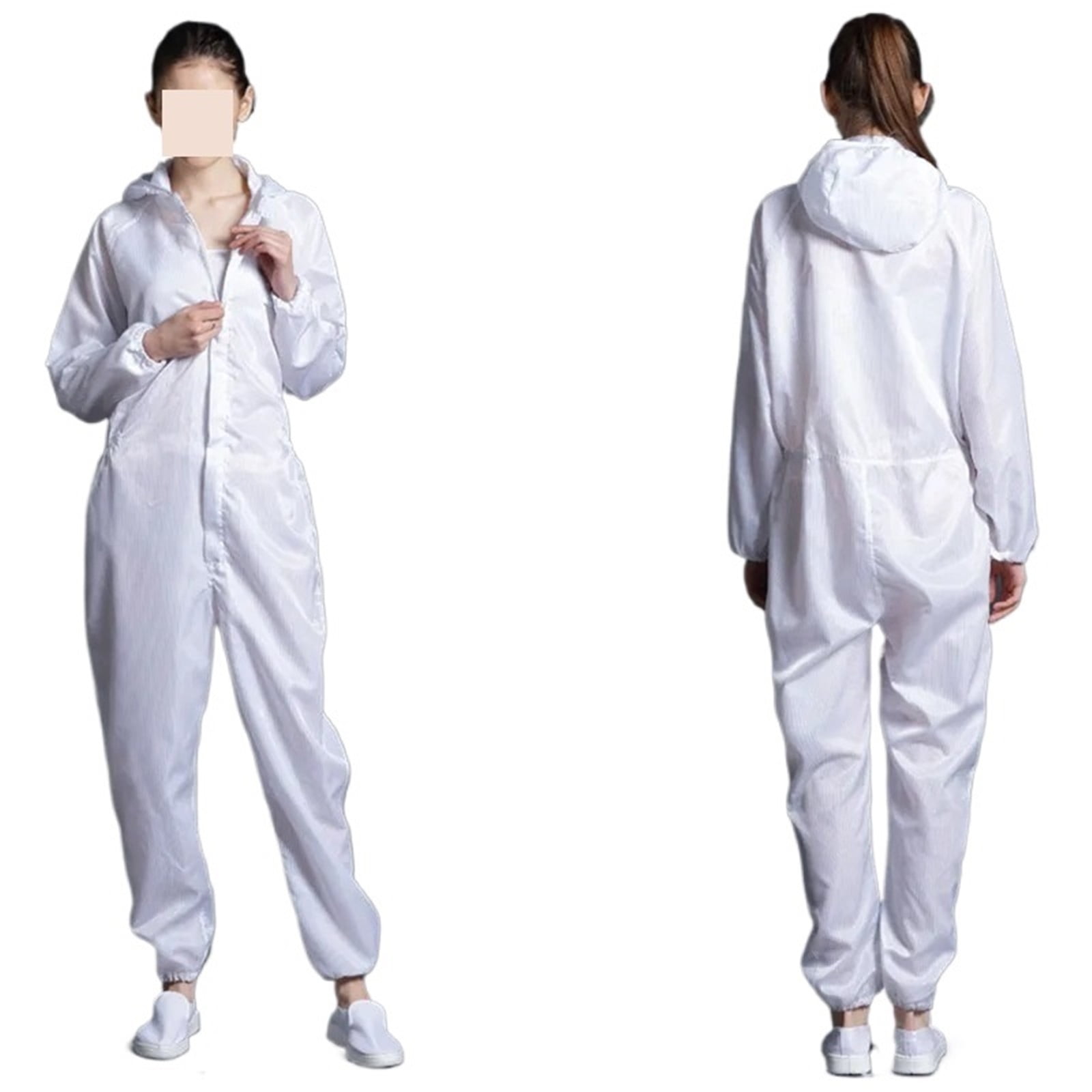 Man Woman Dust-proof Anti Static Hooded Cleanroom Garment Paint Uniform ...