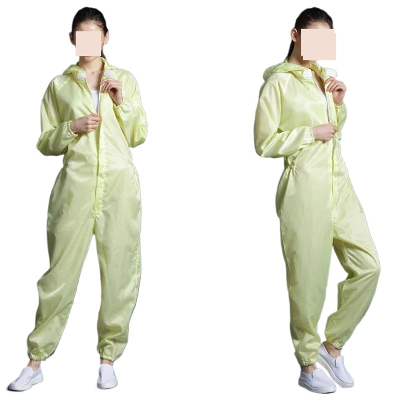 Man Woman Dust-proof Anti Static Hooded Cleanroom Garment Paint Uniform ...
