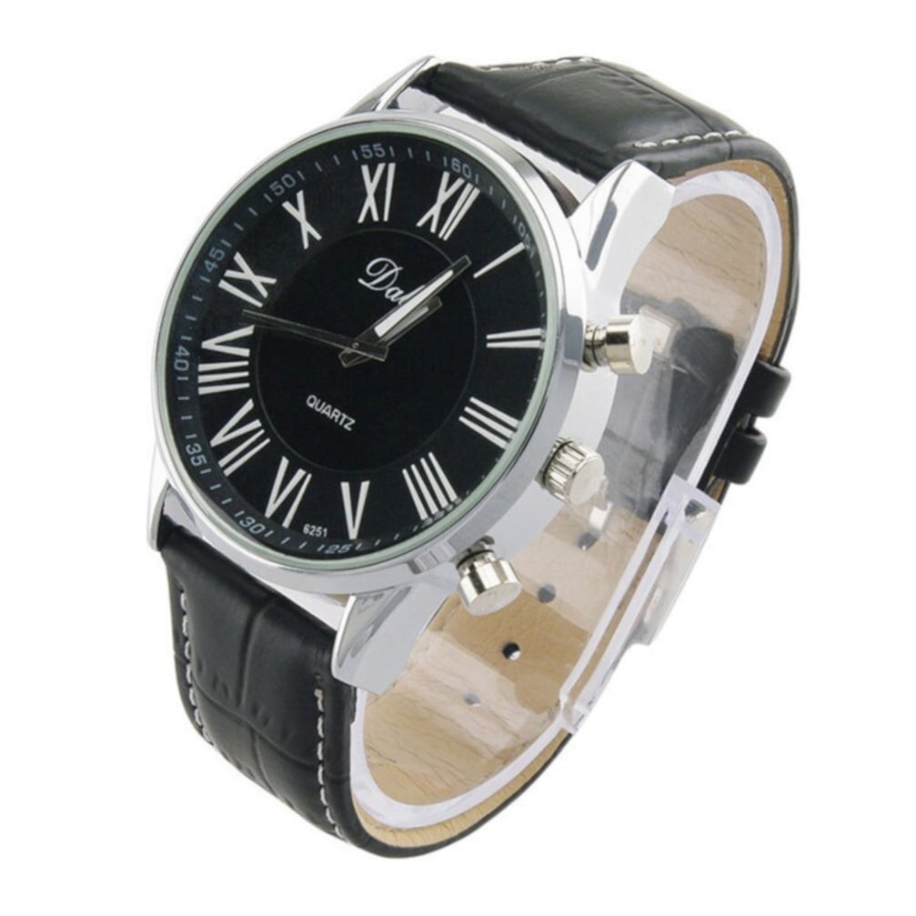 Man Woman Roman Numeral Number Glow in the Dark Hands Black Leather ...