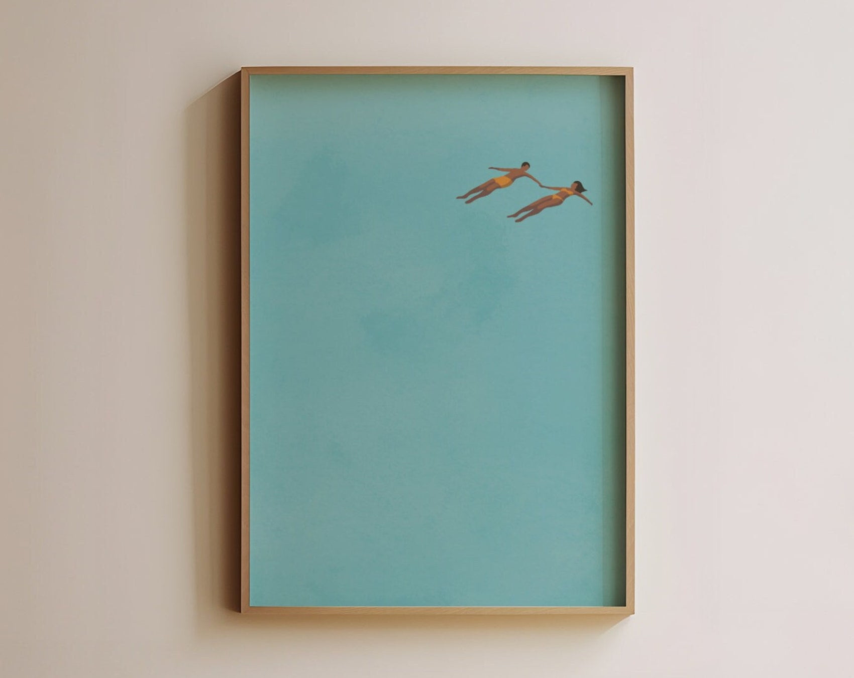 Man and Woman Floating in Pool | Couple Swimming Wall Art | Summer Swim ...