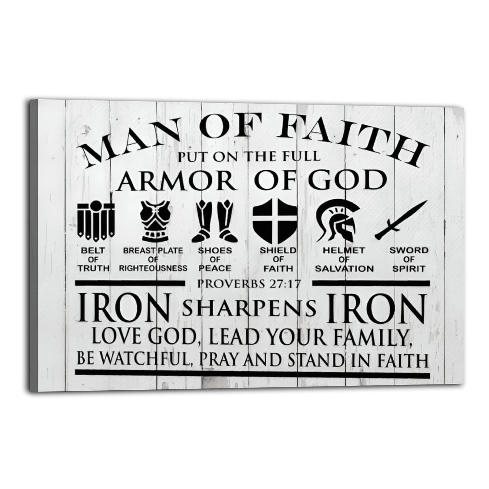 Man of Faith Quotes Proverbs 27：17 Bible Poster Great Wall Art for Home ...