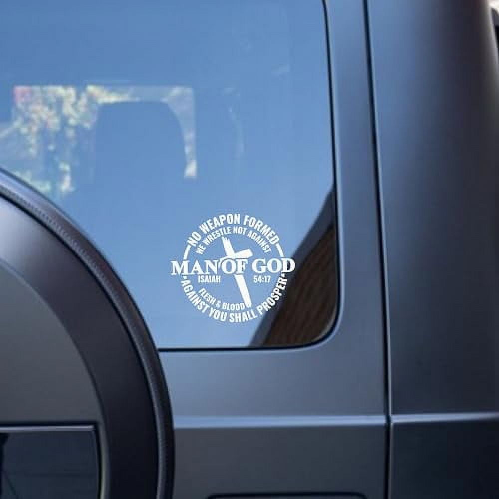Man of God - Christian Jesus Cross Bible Verse Car Vinyl Decal Bumper ...