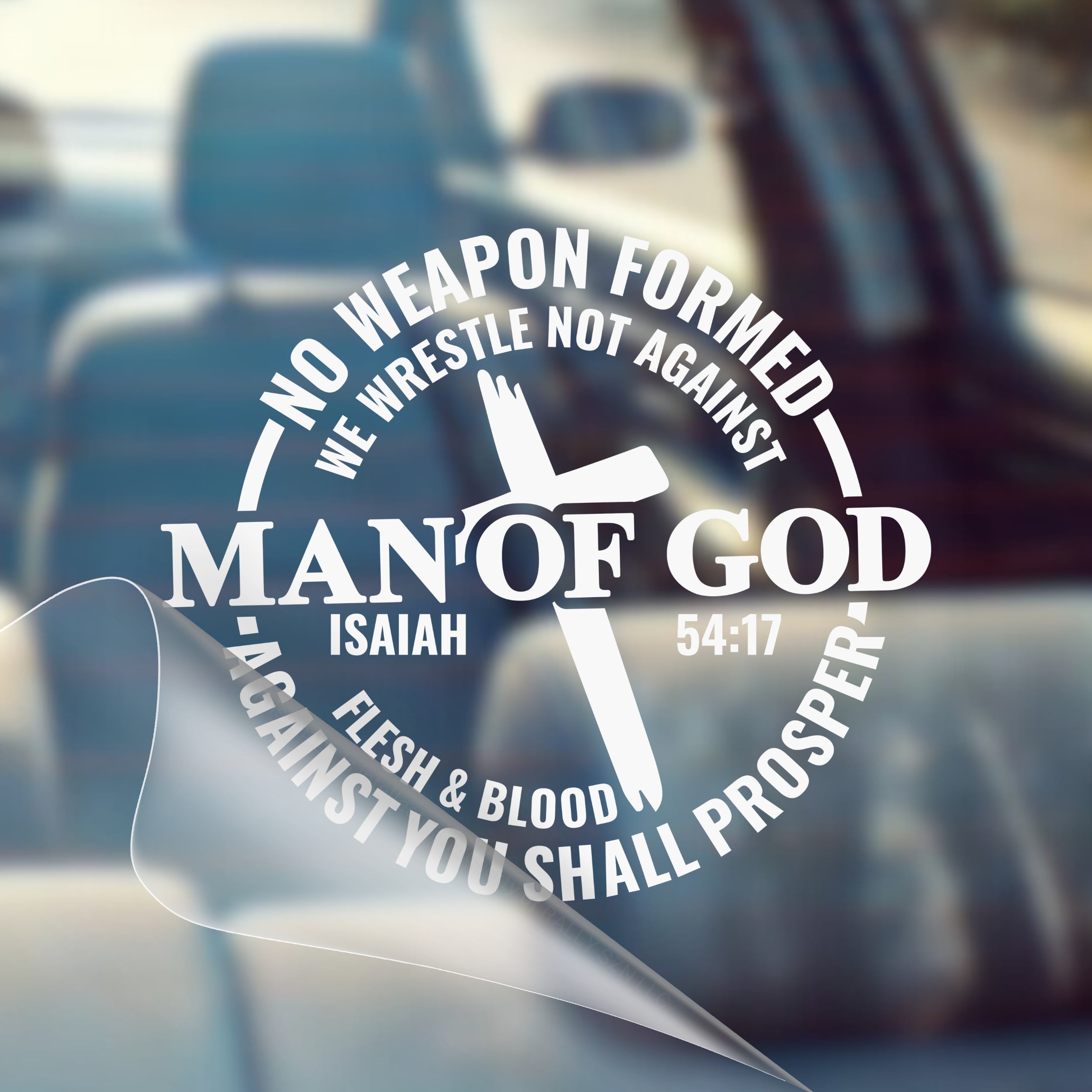 Man of God - Christian Jesus Cross Bible Verse Car Vinyl Decal Bumper ...