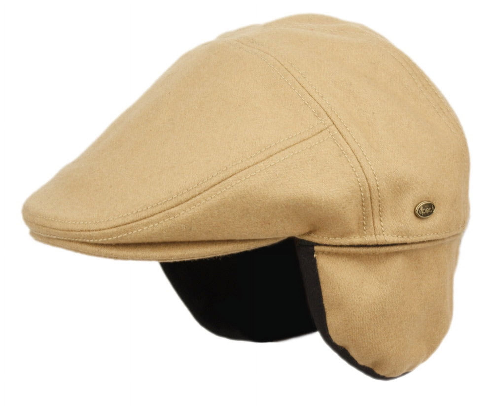 Man's Wool Flat Ivy Cap Driving Hat with Fleece Earflaps - Walmart.com